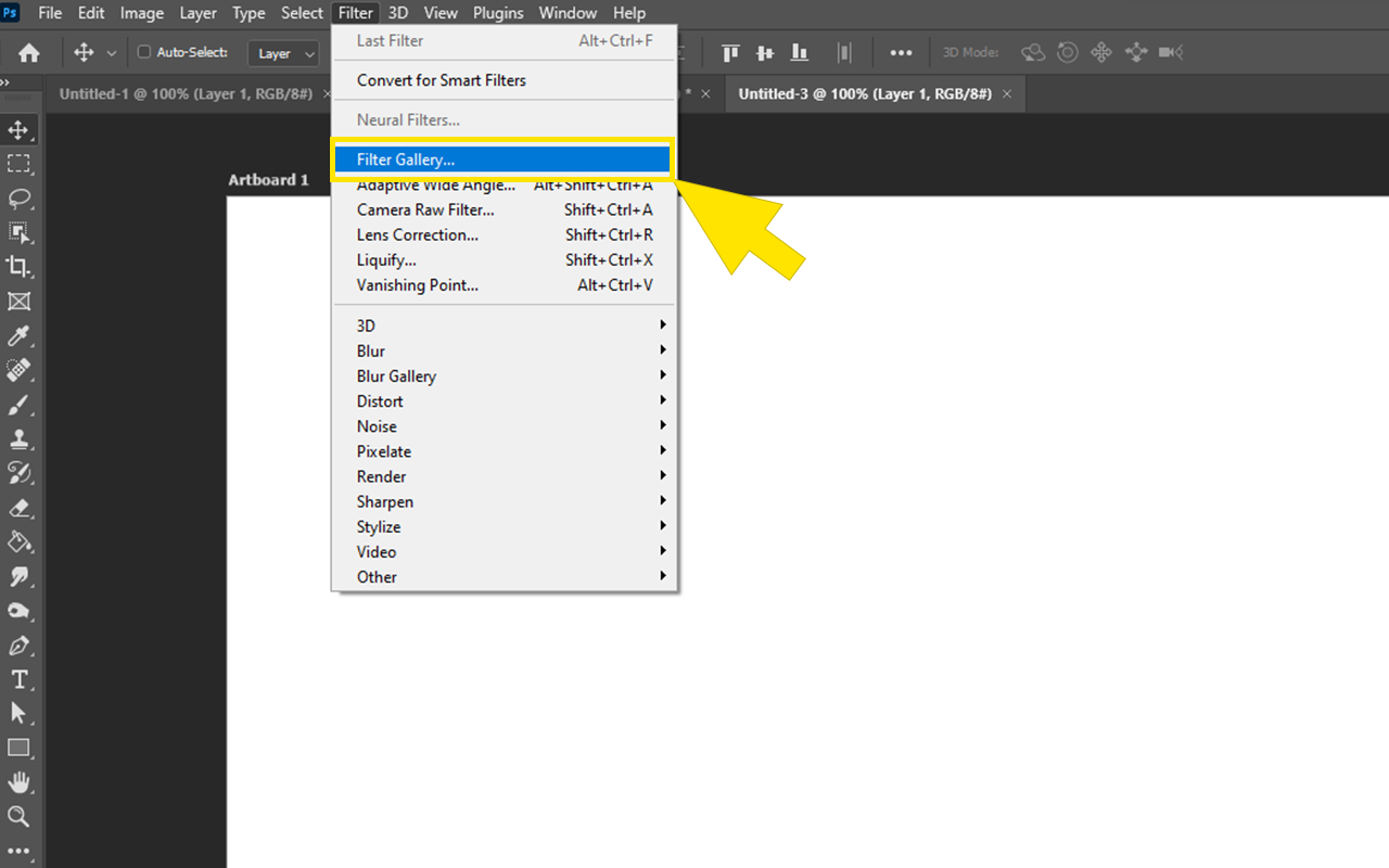 What is the Filter Gallery in Photoshop - Graphics Mob